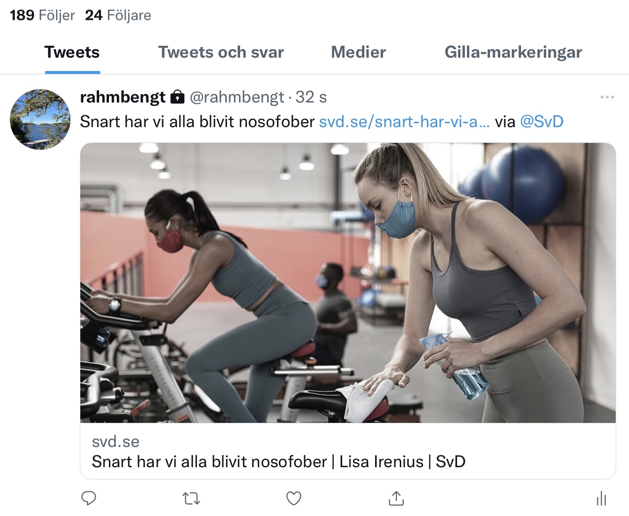 Nosofobi, en överdriven, irrationell rädsla för sjukdomar. – Bengt ...